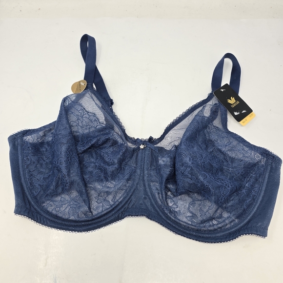 Wacoal | Intimates & Sleepwear | Wacoal 85586 Navy Blue Lacy 42dd Retro ...